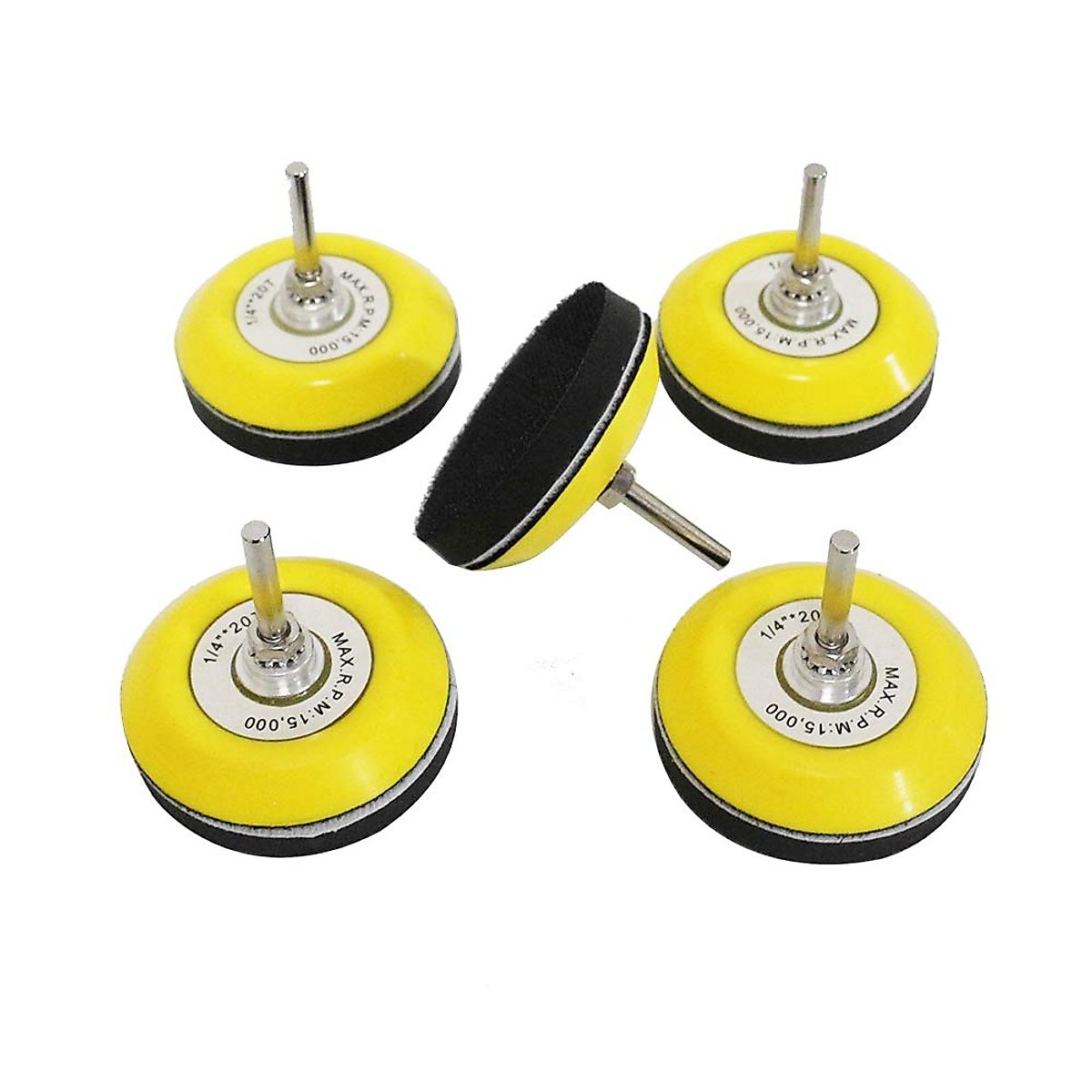 3 Inch (75mm) Hook and Loop Sanding Pad for Sanding Discs with 1/4 inches Shank Drill Attachment and Soft Foam Layer Buffering Pad, 5 Packs