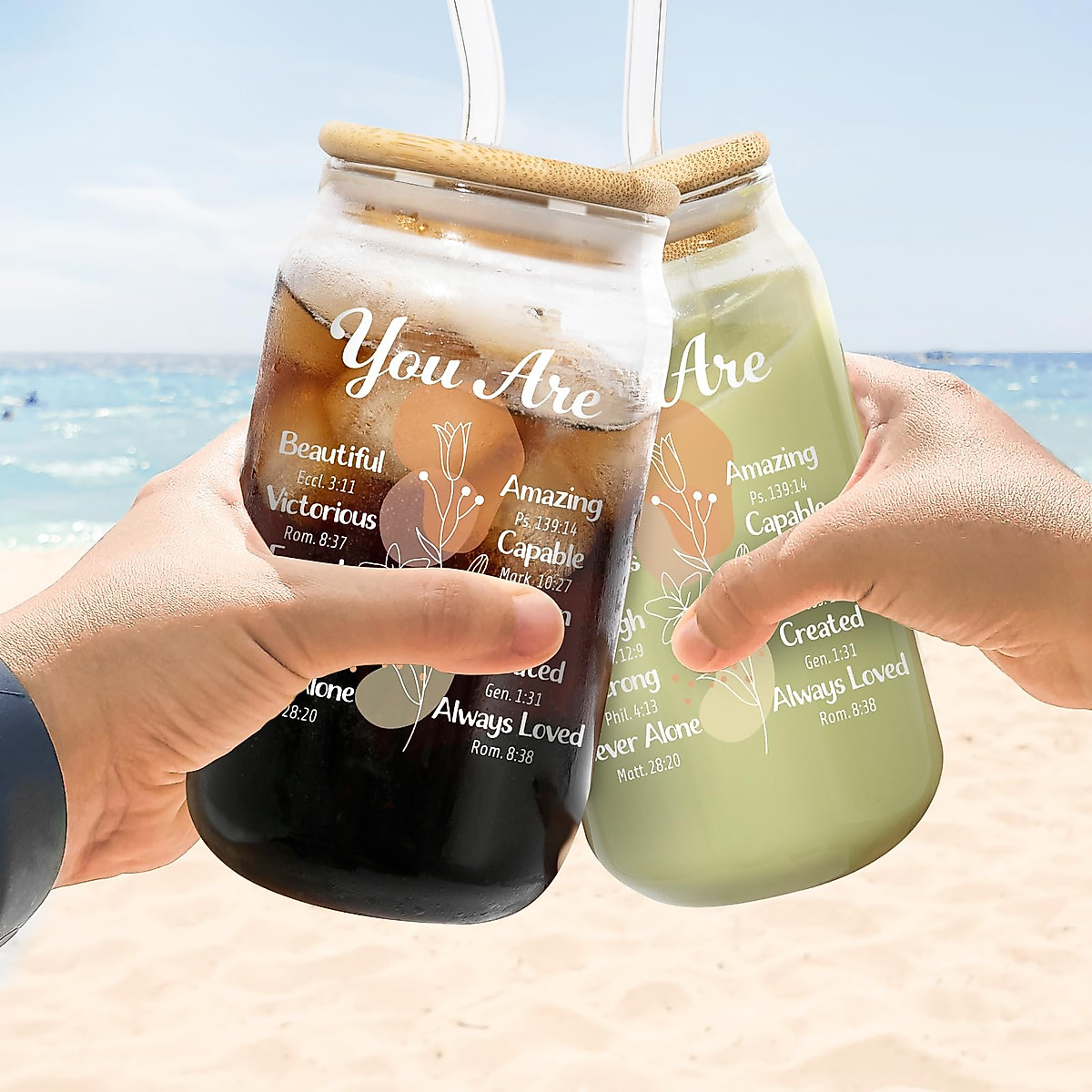 AGOT Christian Gifts for Women - Birthday Gifts Ideas for Best Friend Sister Mom Inspirational Religious Encouraging Thank You Gifts 16 Oz Can Glass