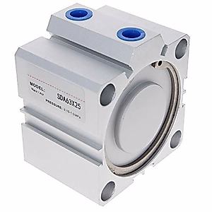 Othmro SDA63 Sealing Thin Air Cylinder 2.48in Bore 0.98in Stroke Double Action Thin Air Cylinder Aluminium Pneumatic Hydraulic Cylinder Pneumatic Small Thin Cylinder for Pneumatic and Hydraulic System