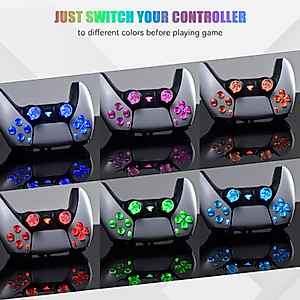 PS5 Controller Led Light Kit, 8 Multi Colored Glowing PS5 Controller Lights Up Buttons, Only for PS5 Controller Model bdm-010/020, not for bdm-030,(Without Controller)