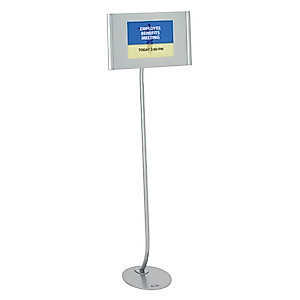 Quartet Designer Sign Stand, 11 x 17 Inches, Silver, Aluminum Frame (7922)