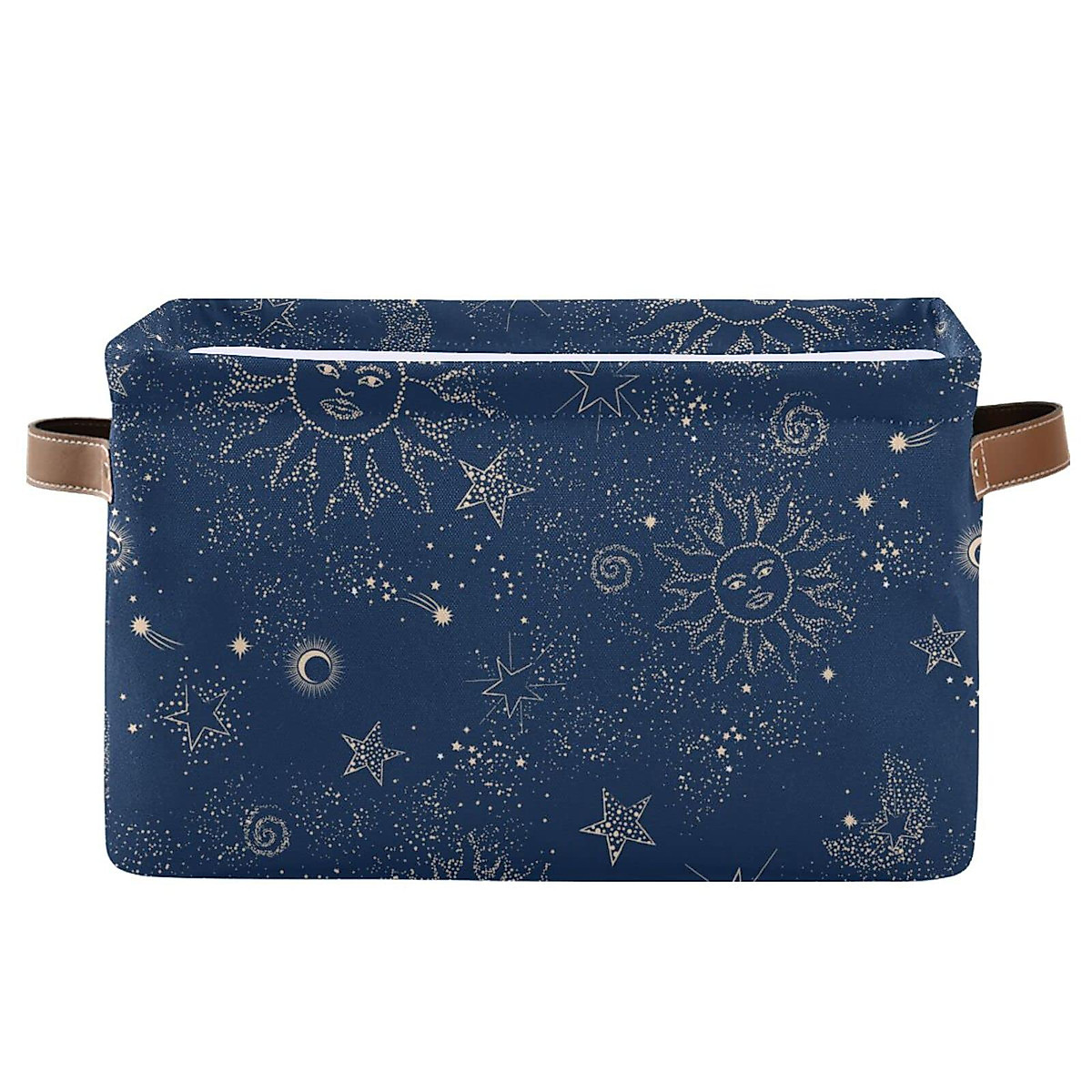 ALAZA Galaxy Fabric Storage Basket for Shelves Toy Nursery Storage Bin for Organizing Laundry Hamper with Handles, Space Galaxy Star,FSB242