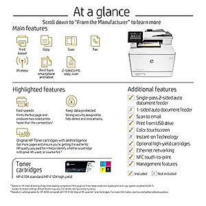 HP LaserJet Pro M477fdw All-in-One Wireless Color Laser Printer with Double-Sided Printing, Amazon Dash Replenishment ready (CF379A)