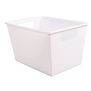 Personalized Easter Baskets for Boys - White Plastic Rectangular Bucket - Custom Gifts for Kids (White Basket)