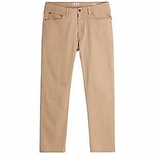 IZOD Men's Jeans - Comfort Stretch Denim Jeans - Casual Straight Leg Jeans for Men, Size 36W x 32L, Khaki