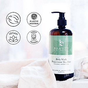 Peppermint Tea Tree Body Wash - USA Made with Organic and Natural Ingredients, Moisturizing Shower Gel, Gentle & Non Toxic Daily Wash for Oily & Acne-Prone Skin, Vegan Body Cleanser for Women and Men