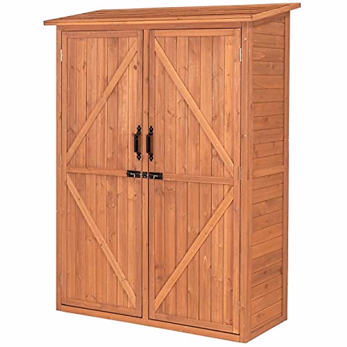 Leisure Season MCS5137 Multi Compartment Storage Cabinet - Brown - Indoor and Outdoor Shed for Garden, Patio, Shed, Backyard, Front Porch, Garage - Tool Organizer and Furniture with Shelves, Cabinets