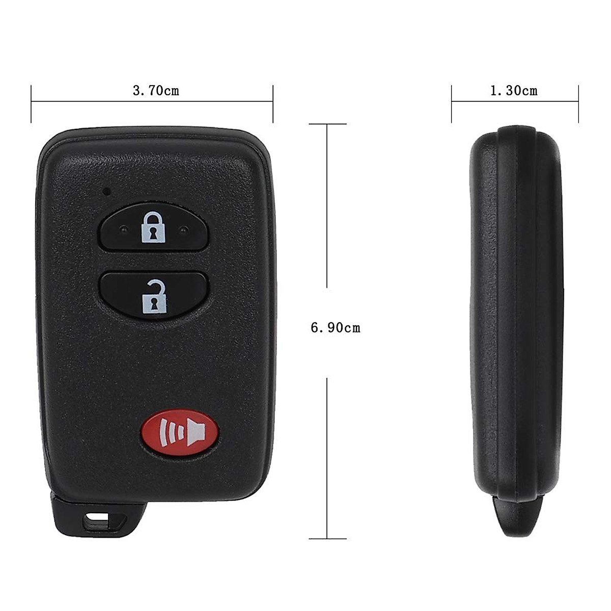 ZENITHIKE Replacement Keyless Entry for Smart Proximity Remote Key Fob 3-buts Key Uncut Blade Replacement for Toyota 4Runner/for Scion tC/Prius/Venza HYQ14ACX 89904-47230 89904-47370 Set of 2