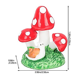 LUOZZY 5pcs Miniature Mushroom Mini Snail Mushroom Ornament Resin Bonsai Craft Photo Props Decor - Red