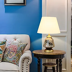 GaRcan Modern Table Lamp Bedroom Bedside Lamp American Retro Painting Ceramics Desk Lamp Mid Century Living Room Dining Room Hotel Decoration Desktop Lamp ()