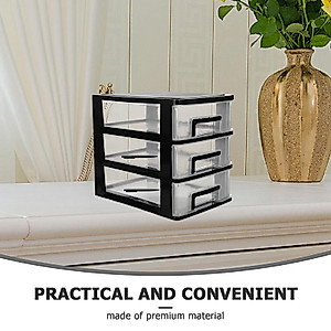 VANZACK Plastic Organizers and Storag, 3-Drawer Desktop Storage Unit Plastic Drawer Storage Container for Home, Office, Bathroom Storage Cabinet