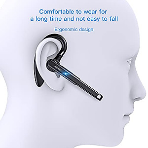 Bluetooth Earpiece for Cell Phones, Bluetooth V5.1 Headset with Charging Case, Waterproof Hands-Free Earphones Wireless Headphone, for Business/Office/Driving Compatible with Android/iPhone