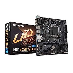 GIGABYTE H610M S2H DDR4 (H610/ Intel LGA 1700/ Micro ATX/ DDR4/ Single M.2/ PCIe 4.0/ USB 3.2 Gen1/ Realtek GbE LAN/Motherboard)