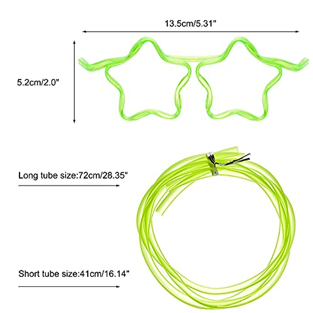 8PCS Silly Straw Glasses, Reusable Fun Loop Drinking Straw Eye Glasses, Novelty Eyeglasses Straw for Party Annual Meeting Parties Birthday (4 Colors Star)