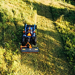 Titan Attachments 3 Point 60in Flail Mower, 30-60 HP Mowing Attachment for Category 1 Tractors and Loaders