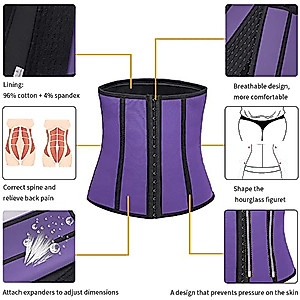 Viluxugaa Waist Trainer For women, Corset Shapewear, Waste Trainers, Waist Trainer Belt, Waist Cincher, waist trainer Corset Purple