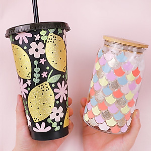 TECKWRAP Shimmer Vinyl Glitter Adhesive Sheets for Craft Cutter 12" x 12" 10 Sheets/Pack