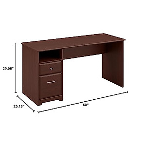 Bush Furniture Cabot 60W Computer Desk with Drawers in Harvest Cherry