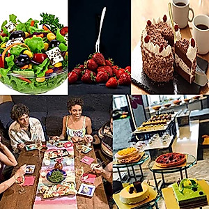 50PCS Stainless Steel Two-tine Fork Tasting Appetizer Forks Portable Cocktail Salad Fruit Forks for Eating Cakes Fruits Salads Used in Weddings Festivals Birthdays Housewarming