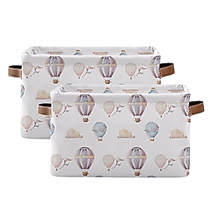xigua Watercolor Hot Air Balloon Storage Bin for Toy Storage Basket Dirty Clothes Sundries Office Home Closet Organizer Shelf Cube Box Waterproof Laundry Basket