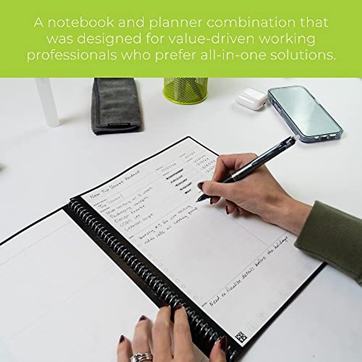 Rocketbook Smart Reusable Notebook, Fusion Plus Letter Size Spiral Notebook & Planner, Lilac, (8.5" x 11")