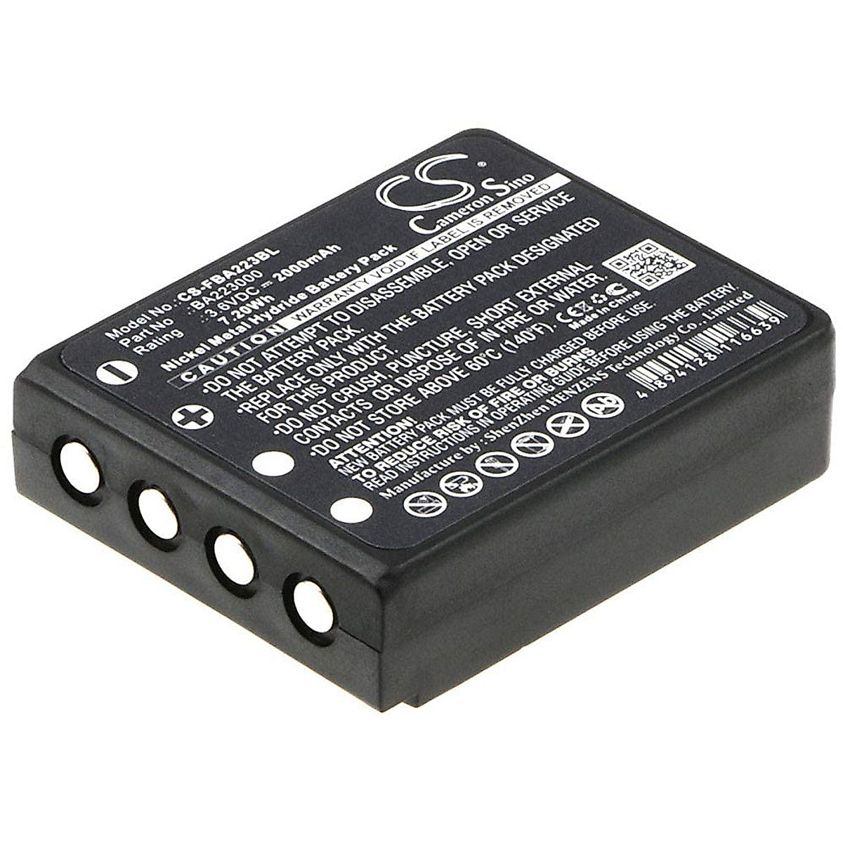 Replacement Battery for HBC Radiomatic Quadrix Keynote Patrol D Micron 4 Micron 5 Micron 6 Crane Remote Control, fits Part no BA223000 BA223030 FUB6