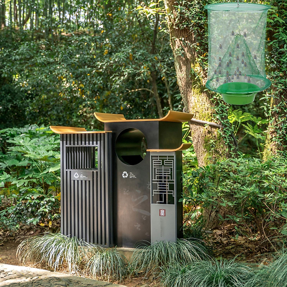 Ranch Fly Trap with Bait Tray, Reusable Fly Traps Fly Catcher Cage for Indoor or Outdoor Family Farms, Park, Stable,Garden, Restaurants (6 Pack)