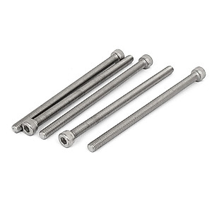 uxcell® M8x140mm Thread 304 Stainless Steel Hex Socket Head Cap Screw Bolt DIN912 5pcs