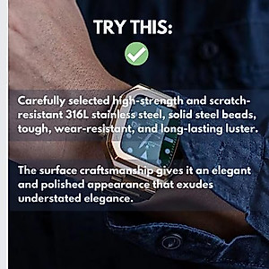 High-end Luxury Stainless Steel Metal Watch Case with Band Compatible with Apple Watch Band Series 4 5 6 7 8 Ultra 40mm 41mm 44mm 45mm 49mm for Women Men