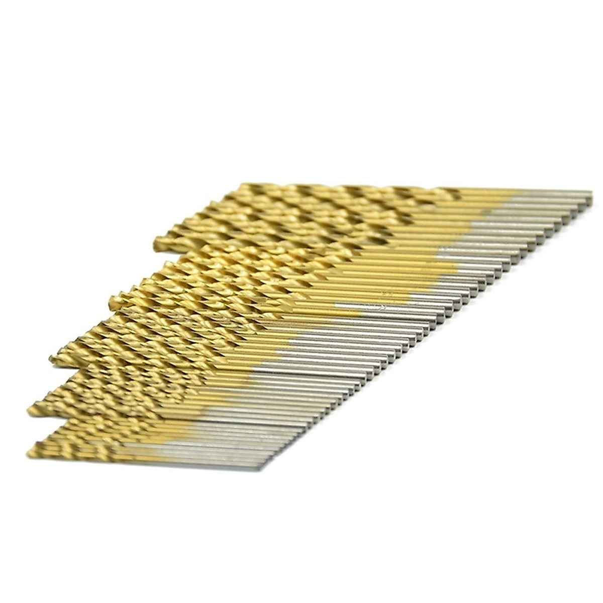 WUXUN-Drill Bit 50pcs HSS Twist Drill Bit Set Titanium Coated Gun Drill Bit for Wood Metal Drilling Mini Drill Bit 1.0/1.5/2.0/2.5/3.0mm