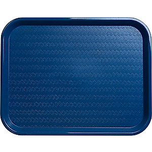 Carlisle FoodService Products Cafe Plastic Fast Food Tray, 14" x 18", Blue