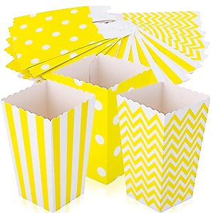 Tofficu Snack Container 48Pcs Popcorn Boxes Striped Theater Popcorn Bucket Paper Popcorn Containers Treat Box Disposable French Fries Boxes Wedding Birthday Party Favors Snack Container