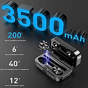 LADIGASU LED Digital Display Bluetooth Headset Intelligent Touch Operation Mini Bluetooth 5.2 Binaural in-Ear Sports Waterproof Noise Cancellation Wireless Earbuds