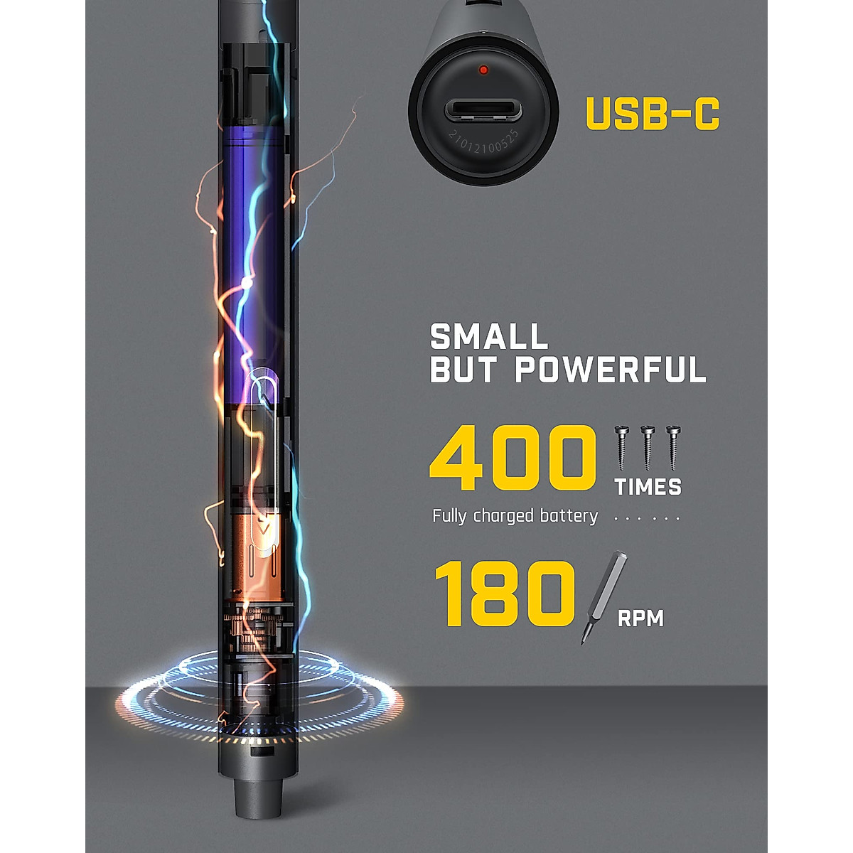 Fanttik E1 Pro 3.7V Mini Electric Screwdriver, Precision Screwdriver Set with 24 Magnetic Bits, Max. 3 N.m, Magnetic Storage, 5/32''Hex, Repair Tool Set for Phone Camera Laptop Watch