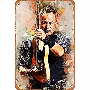 Seadlyise Bruce Springsteen Plaque Poster Metal Portrait Poster Retro Wall Tin Sign Vintage Sign for Home Bar Pub Wall Decor 8x12 inch