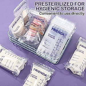 400 Count Breastmilk Storage Bags 7 oz Leak Proof Double Zipper Seal Breast Milk Storing Bags Self Standing Breast Milk Storage Bags for Breastfeeding Refrigerator or Freezer
