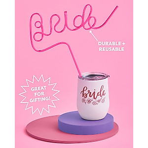 xo, Fetti Bachelorette Party XL Bride Straw | Bridal Shower Decorations + Bride To Be Gift