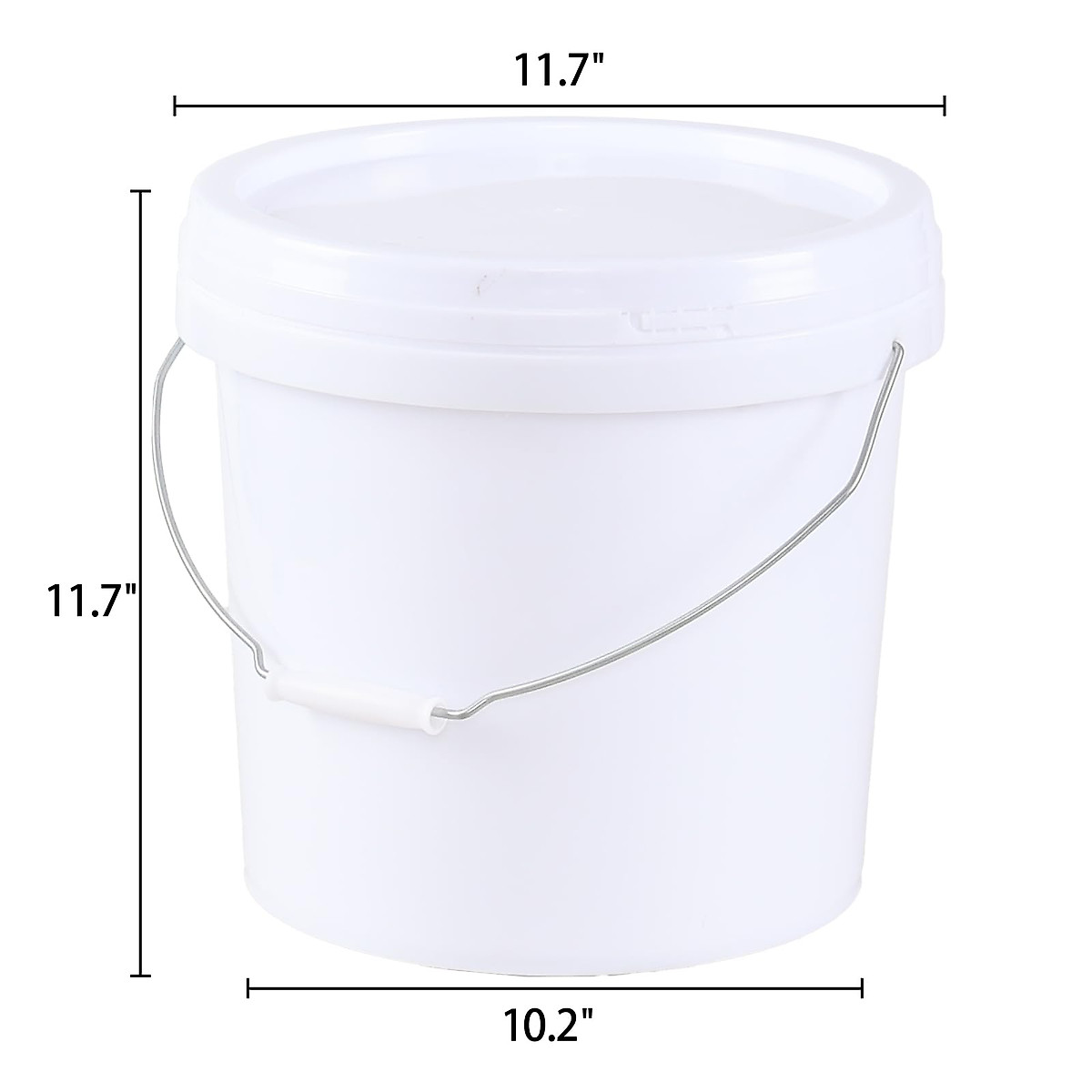 Farmoon 6 Packs 4 Gallon Food Grade Sealable Bucket, White Round Bucket With Lid