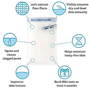MicrodermaMitt Deep Exfoliating Mitt Scrub for Face, Lips & Neck - Dead Skin & Blackheads Remover - Gentle Facial Scrubber - Exfoliator Glove for Shower - Women Skin Care