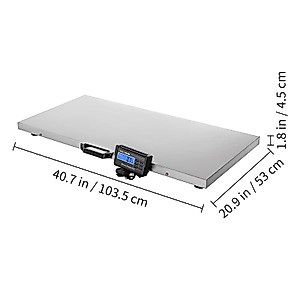 Happybuy 1100Lbs x 0.2Lbs Digital Livestock Scale Large Pet Vet Scale Stainless Steel Platform Electronic Postal Shipping Scale Heavy Duty Large Dog Hog Sheep Goat Pig Sheep Scale