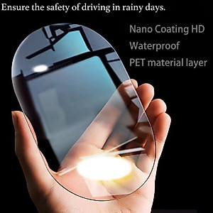 2 PCS Rearview Mirror Anti Fog Rainproof Film Door Rearview Waterproof Wing Anti Glare Film Side Mirror Nano Coating HD Waterproof PET for Safe Driving - (95 * 135mm-Oval)