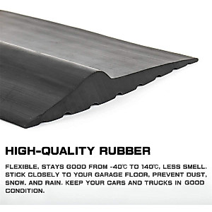 10Ft Weatherproof Universal Garage Door Bottom Threshold Seal Strip DIY Weather Stripping Replacement，Not Include Sealant/Adhesive (Black)