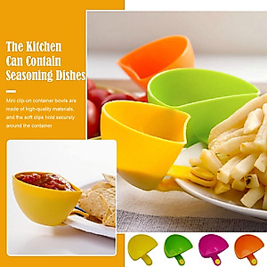 RYGRZJ Dip Clip for Bowls Plates,Chip Clips Holders Cup,Plastic Dish Chip Bowl and Dip Serving Set Sauce Holder for Spice Tomato Sauce Salt Veggie Vinegar Ketchup