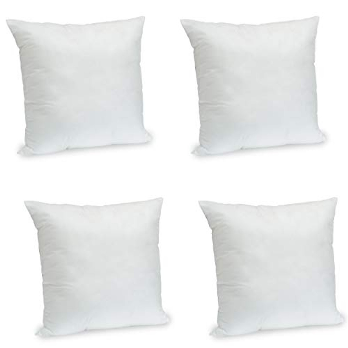 Trendy Home 20x20 Throw Pillow Insert (Set of 4, White) Bed and Couch Pillows Stuffer Hypoallergenic, Decorative Home Indoor Outdoor Sofa Pillow Filler (Non Woven, 4 Pack)