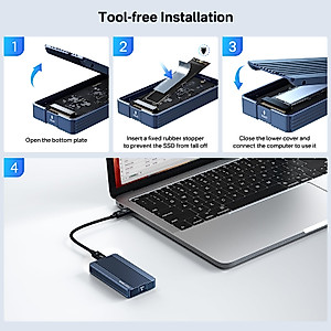 ACASIS 40Gbps M.2 NVMe SSD Enclosure, TBU 405 for M1 M2 Pro/Max, Compatible with USB4/3.2/3.1/3.0/2.0, Support SSD Size 2280 B+M M-Key