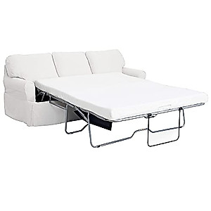 Sunset Trading Horizon Slipcovered Chaise in Warm White Sleeper Sofa, Small,