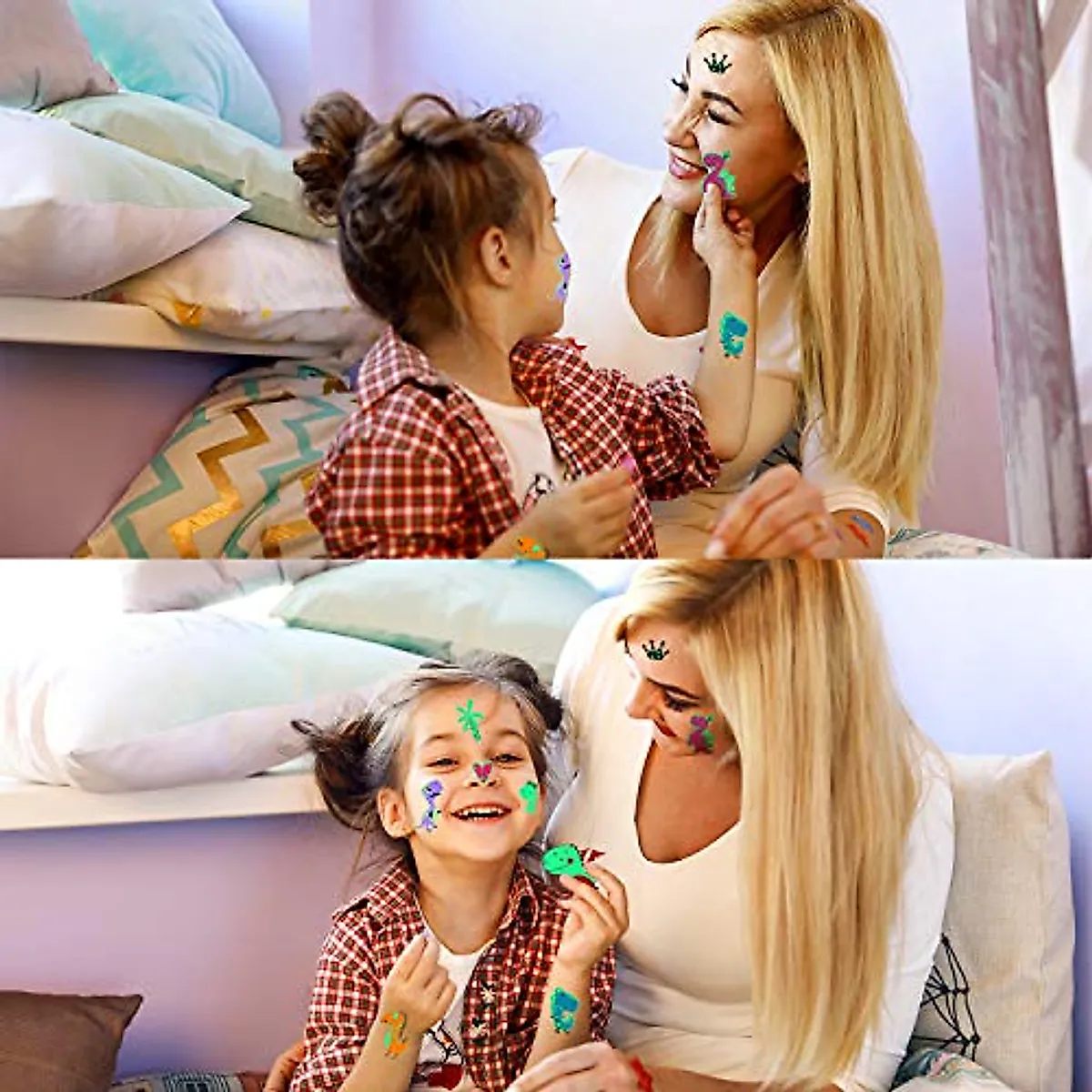 10 Sheets Luminous Dinosaur Temporary Tattoos for Kids, Glow Waterproo In The Dark Waterproof Fake Stickers for Boys and Girls Birthday Party Supplies, Stocking Stuffers,