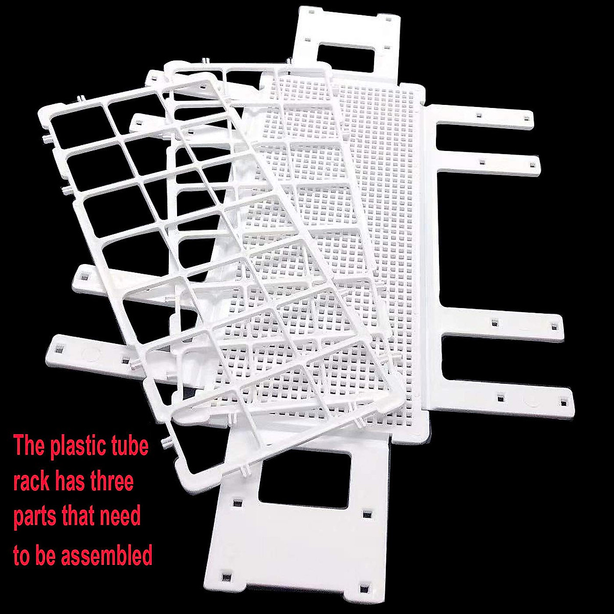 Luckkyme Plastic Test Tube Rack 2 Pack 21 Holes Lab Test Tube Rack Holder for 30mm and Below The Test Tubes, Detachable, 21 Holes