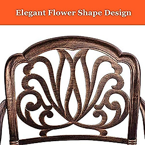 Grepatio 2 Piece Outdoor Patio Swivel Dining Chairs with Cushions, High Back Cast Aluminum Frame, Weather Resistant Metal Furniture for Lawn Garden Backyard (Swivel Rocker Chairs with Khaki Cushions)