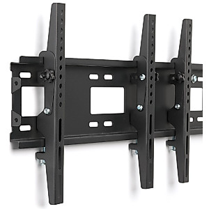 Displays2go, Wall TV Bracket with Dual Mount, Steel Construction – Black Finish (MNBD2642S2)